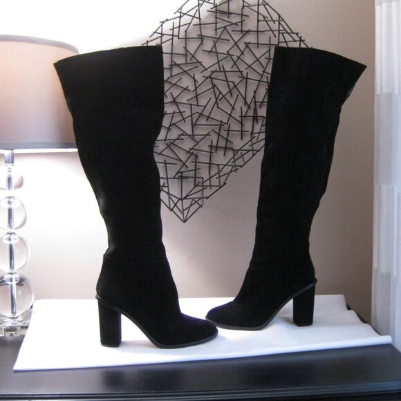 Gianni Bini | Shoes | Gianni Bini Barrine Black Suede Overtheknee Block ...